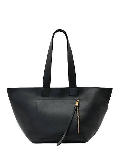 ALLSAINTS Alba East West Leather Tote - Black