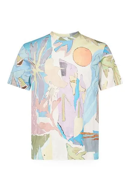 Paul Smith Printed Cotton-jersey T-shirt - Blue