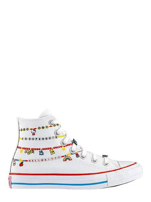 CONVERSE X Hello Kitty All Star Hi Canvas Trainers - Hello Kitty White Red Ye