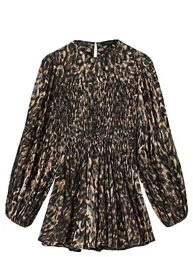 ALLSAINTS Chia Leopard-print Mini Dress - Prowl Golden B