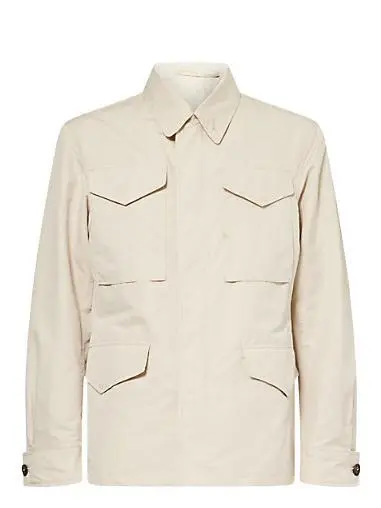 Eleventy Cotton-silk Safari Jacket - Sand