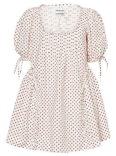 DAMSON MADDER Polkadot Cotton Mini Dress - Spot