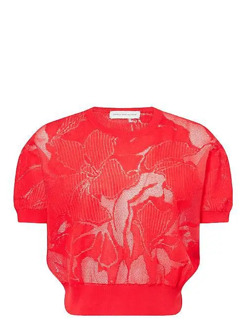 Dries Van Noten Lace Woven Cotton-knit Jumper - Red