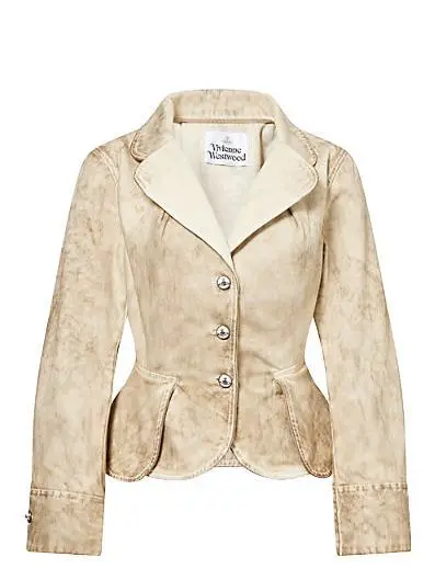 VIVIENNE WESTWOOD Fitted Denim Jacket - Washed Beige