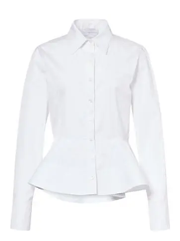 Stella McCartney Peplum-waist Tailored Cotton Shirt - Pure White