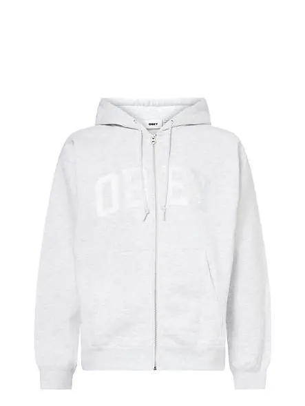 Obey Collegiate Zip Cotton-jersey Hoody - Grey