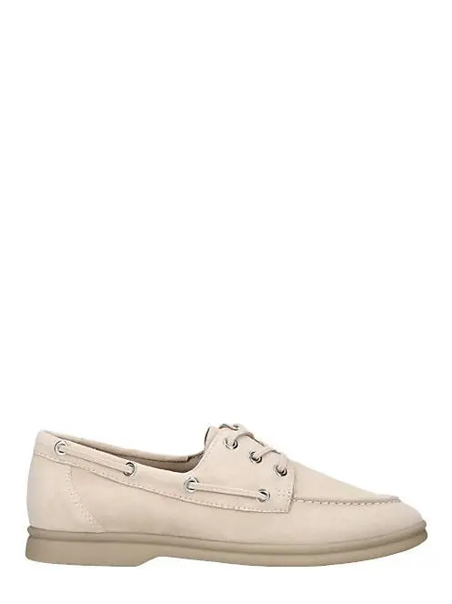 Steve Madden Ports Suede Boat Shoes - Bone