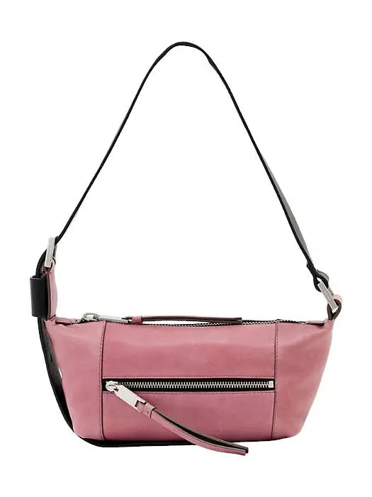 ALLSAINTS Vega Mini Leather Shoulder Bag - Raspberry Pink