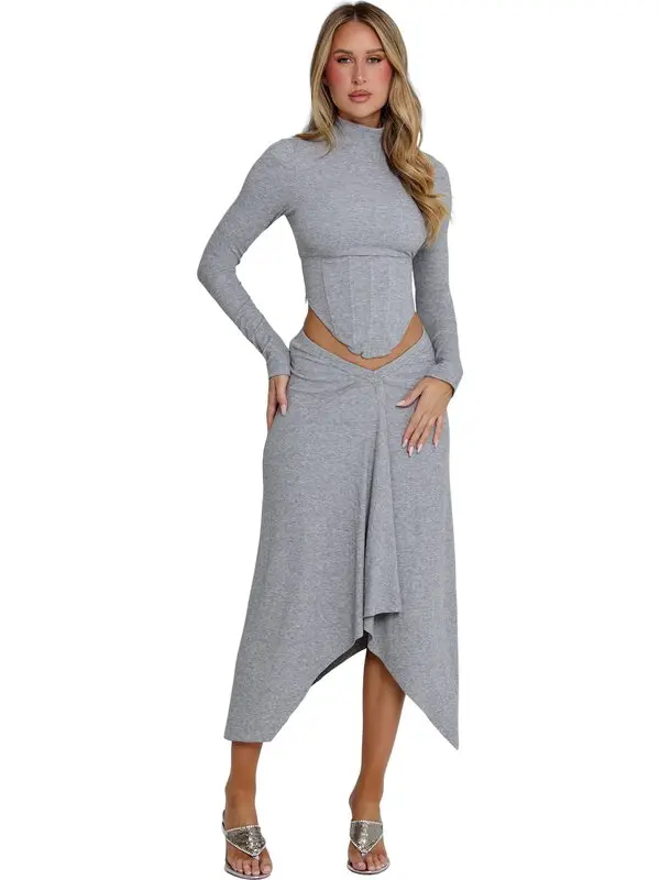 OUTCAST Amelis Maxi Skirt - Gray