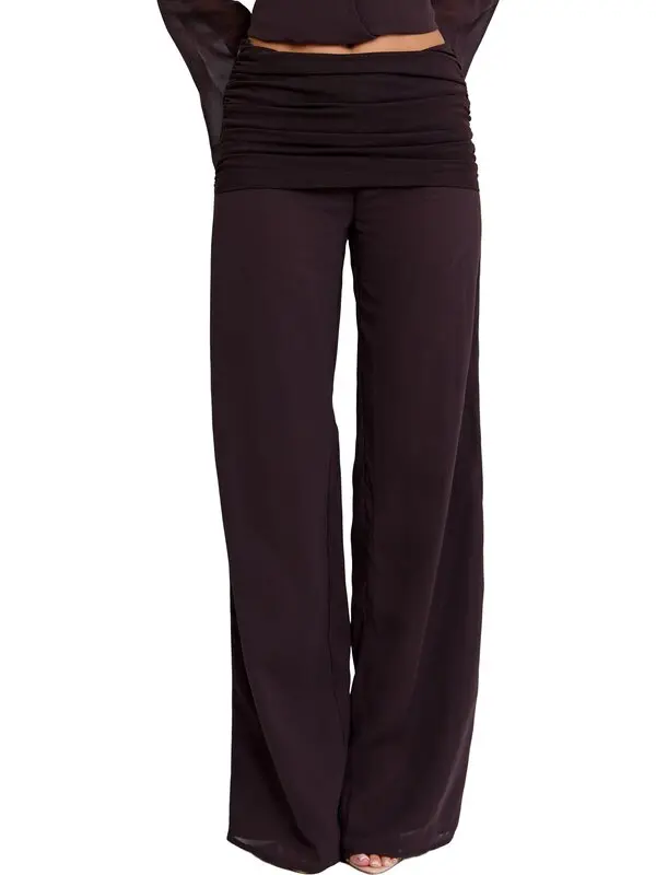 OUTCAST Lenna Straight-leg Pants - Brown