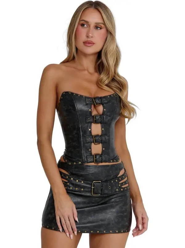 OUTCAST Rodeo Mini Skirt - Gray