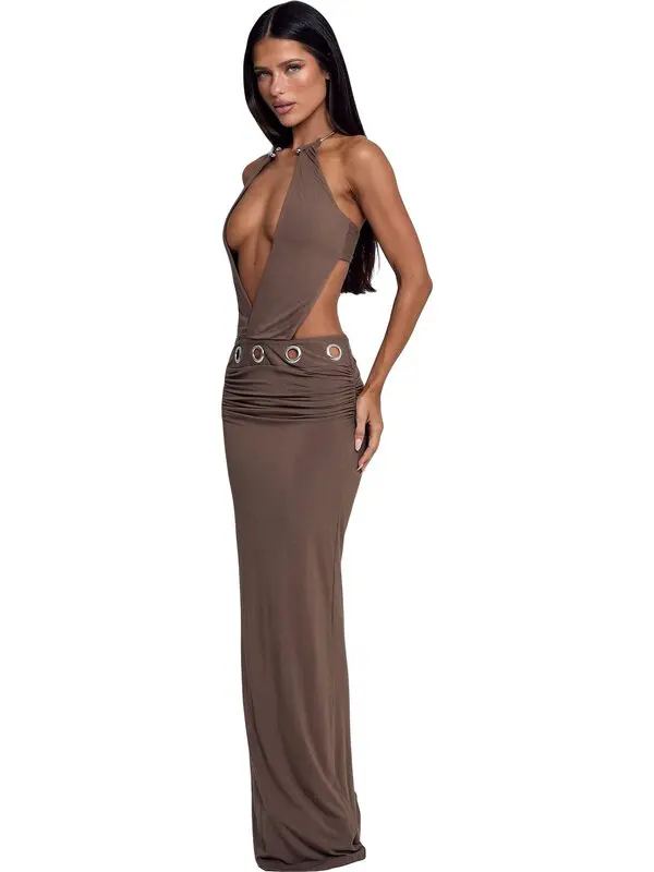 OUTCAST Bellina Maxi Dress - Brown