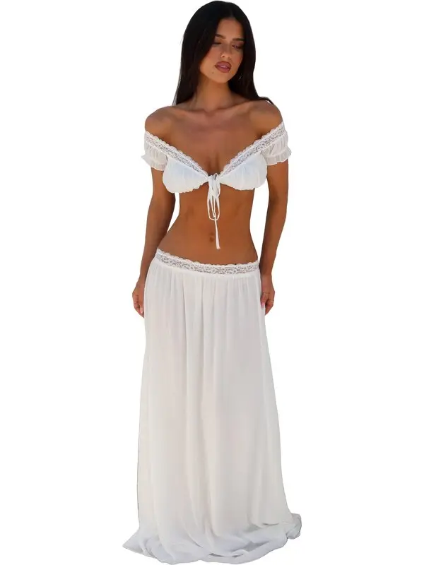 OUTCAST Althaia Maxi Skirt - White