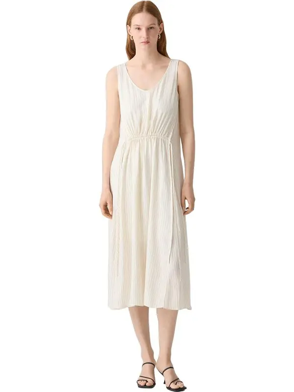 Theory Tie-waist Tank Midi Dress - Rice Mutli