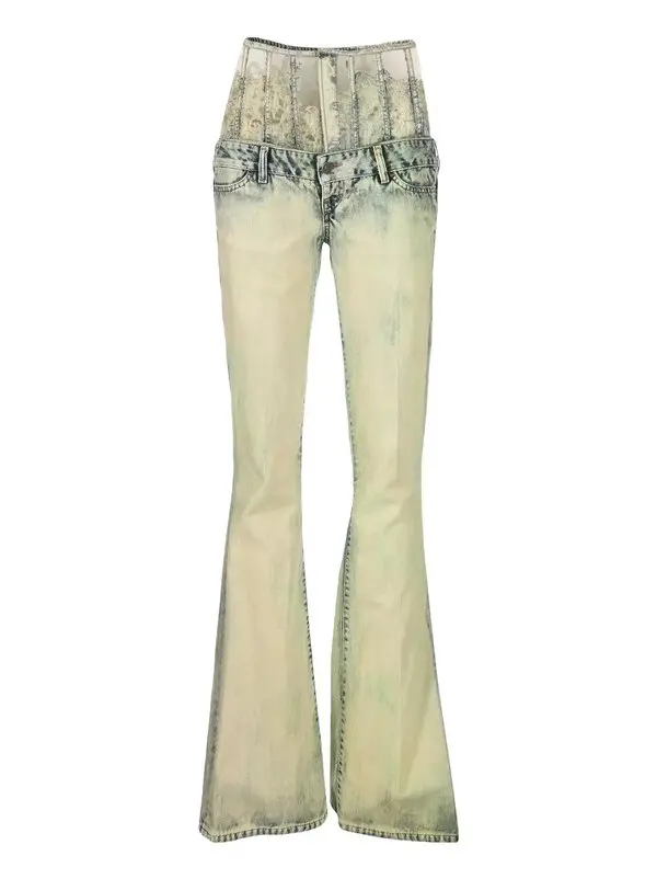 DIESEL® Lace High-waist Flared Jeans - Neutrals