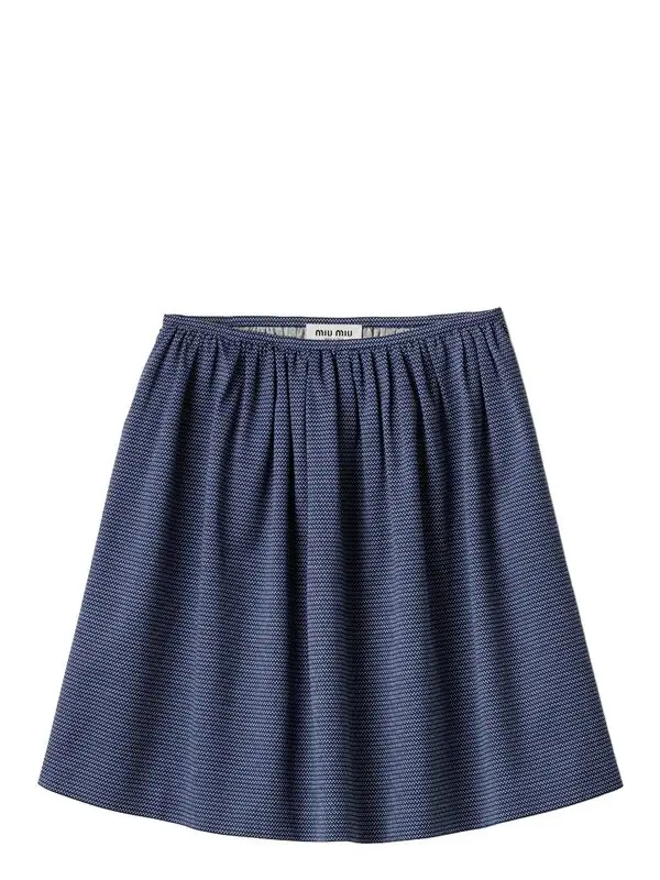 Miu Miu Jacquard Jersey Skirt - Royal Blue /white