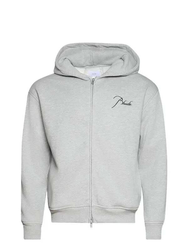 Rhude Classique Zip-up Hoodie - Gray