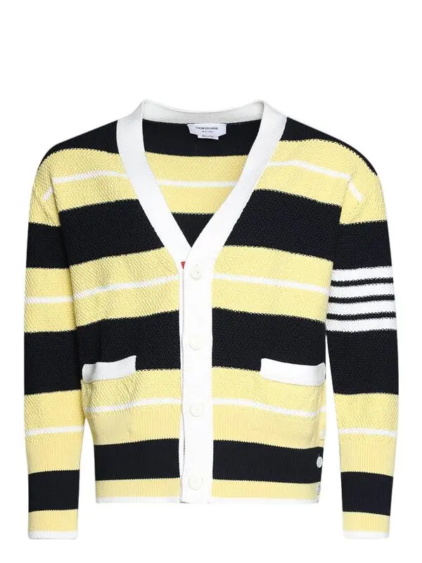 Thom Browne Seed Stitch 4-bar Cardigan - Yellow