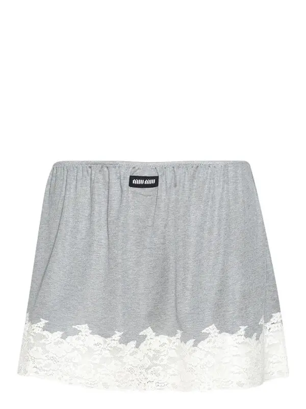 Miu Miu Jersey Seta Mini Skirt - Grey