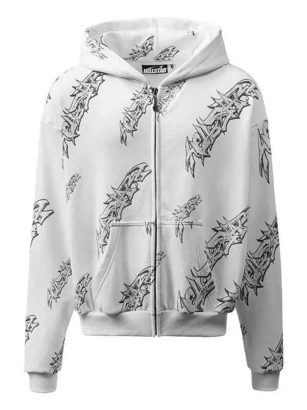 HELLSTAR Roll Print Graffiti Zip Up - White
