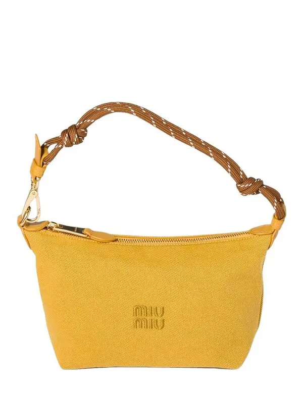 Miu Miu Spirit Gabardine Pouch Bag - Gold