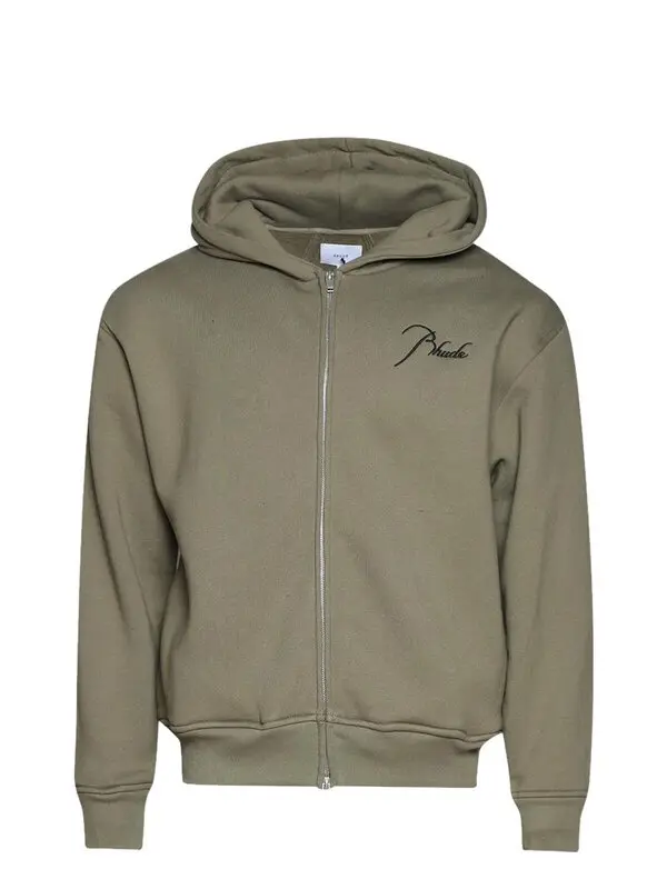 Rhude Classique Zip Up Hoodie - Green