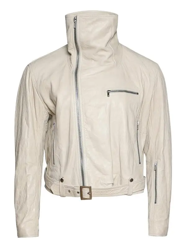 Rick Owens Dracubiker Leather Jacket - Sand