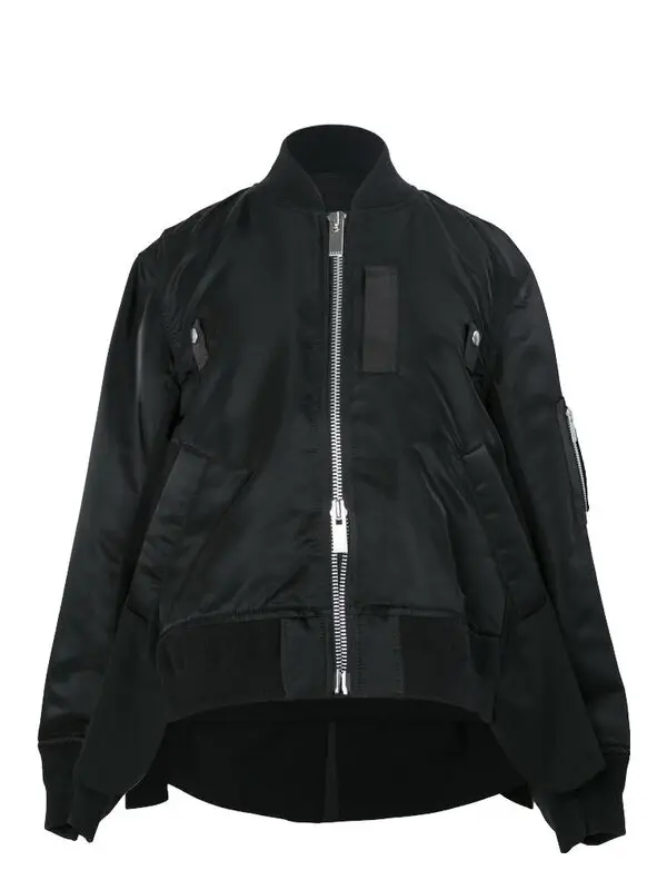 Sacai Nylon Twill And Wool Blouson - Black