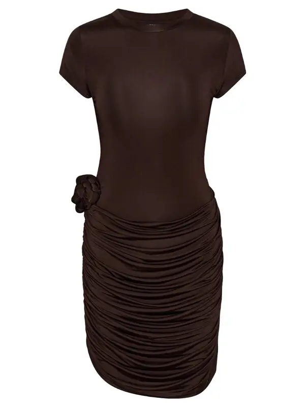 ROTATE BY BIRGER CHRISTENSEN Draped Mini Dress - Brown