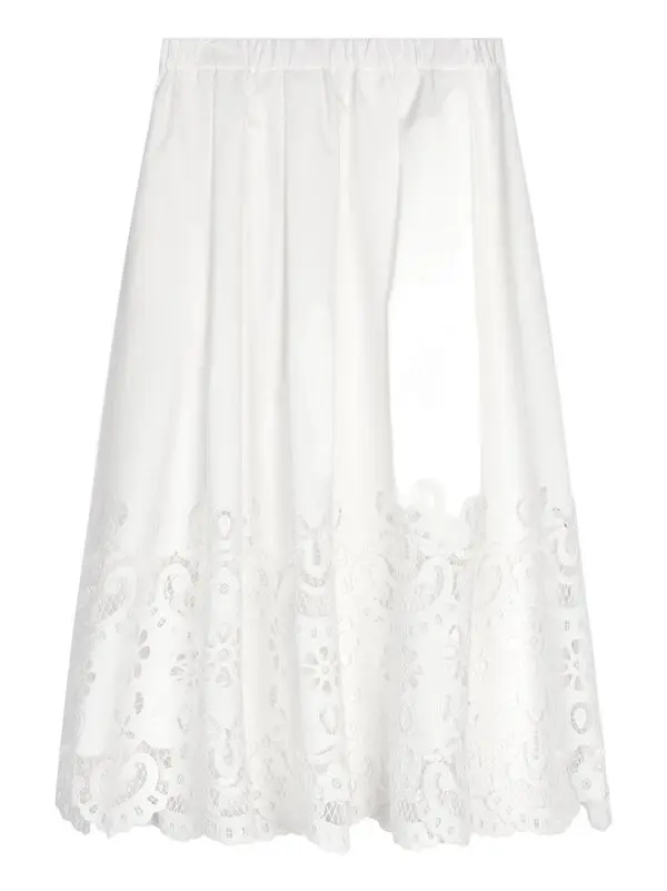 Stylein Mid-calf Cotton Skirt - White