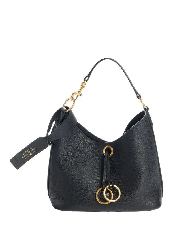Balenciaga Small Carrie Grained Leather Hobo Bag - 1000 Black