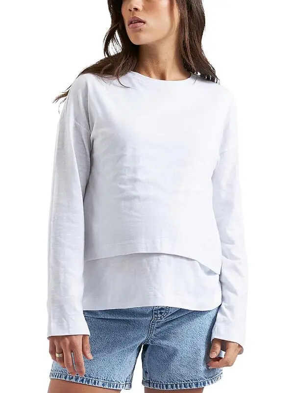 RIPE MATERNITY Long Sleeve Nursing Top - White