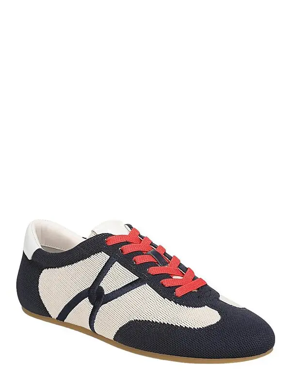 Veronica Beard Riviera Knit Sneakers - Navy/ecru