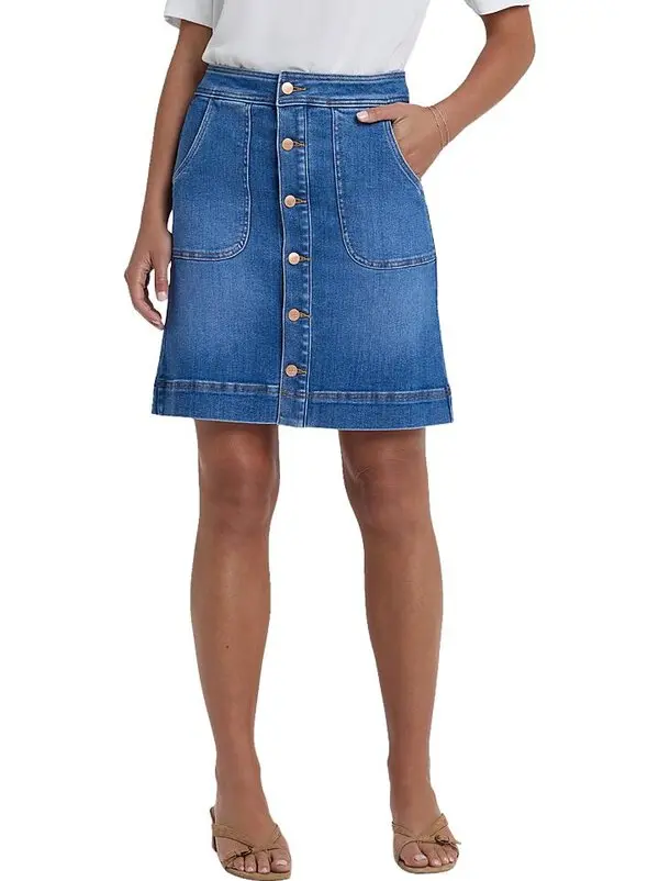 NYDJ High-rise A-line Denim Skirt - Blue Paradise