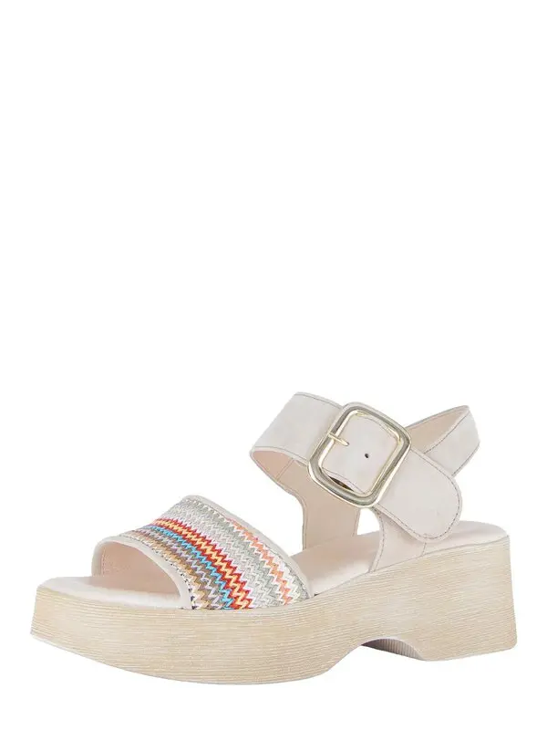 Gabor Ankle Strap Platform Sandal - Bone Multicolor