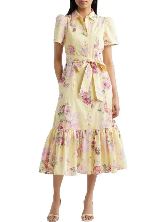 Anne Klein Floral Shirtdress - Daffodil Multi