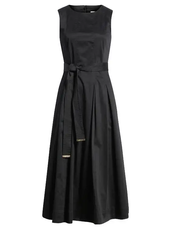 Anne Klein Sleeveless Stretch Cotton Midi Dress - Anne Black