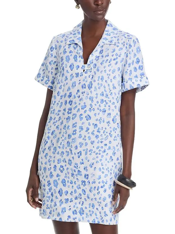 Tommy Bahama Lush Leopard Collared Dress - Grape Pool
