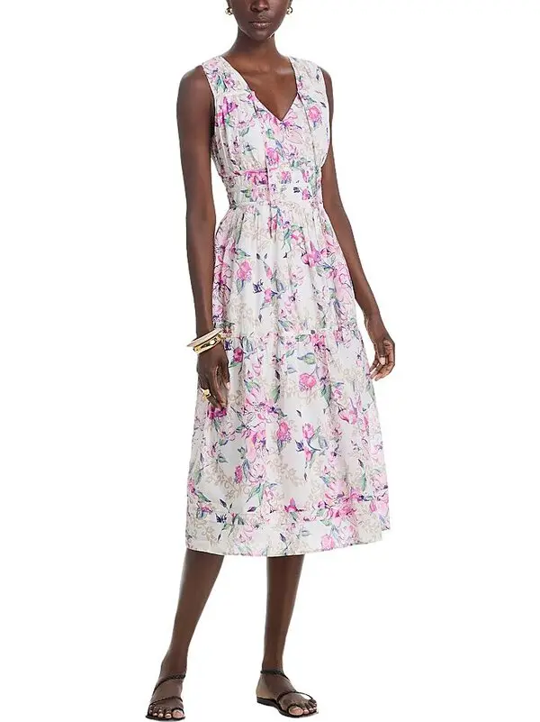 Tommy Bahama Floral Gardens Midi Dress - White