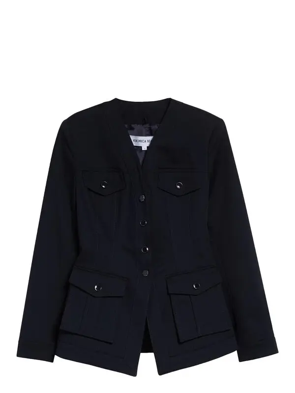 Valentino Garavani Wool And Mohair Crop Jacket - Black