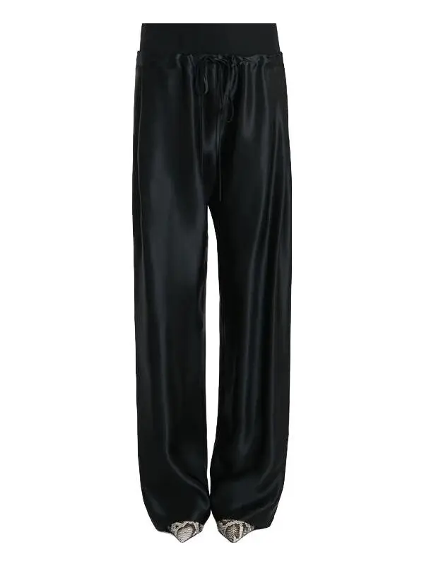 Khaite Satin Barrel Leg Drawstring Pants - Black