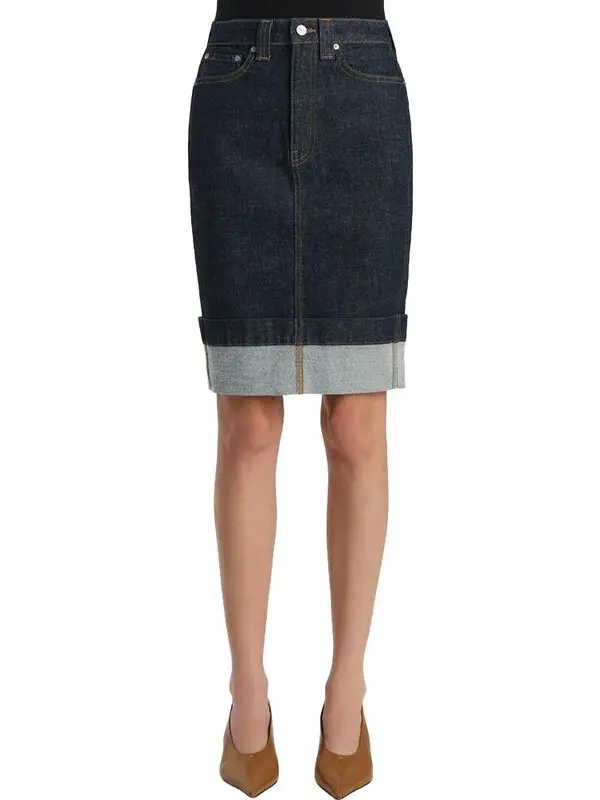 Khaite Kendra Denim Pencil Skirt - Benson