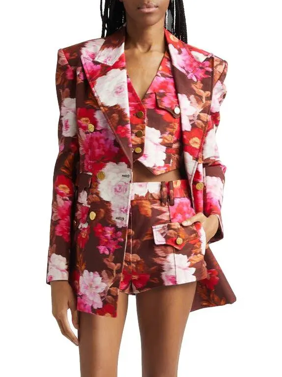 Zimmermann Printed Drill Luna Jacket - Chocolate Rose