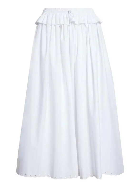 Cecilie Bahnsen Dalia Scalloped Broderie Anglaise Trim Poplin Midi Skirt - White
