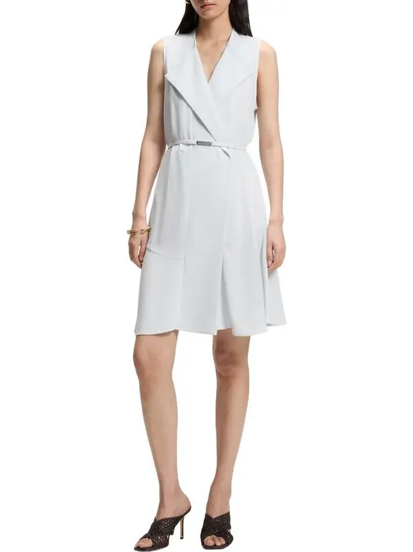 BOSS Dimosa Sleeveless Belted Wrap Dress - Pale Lagoon