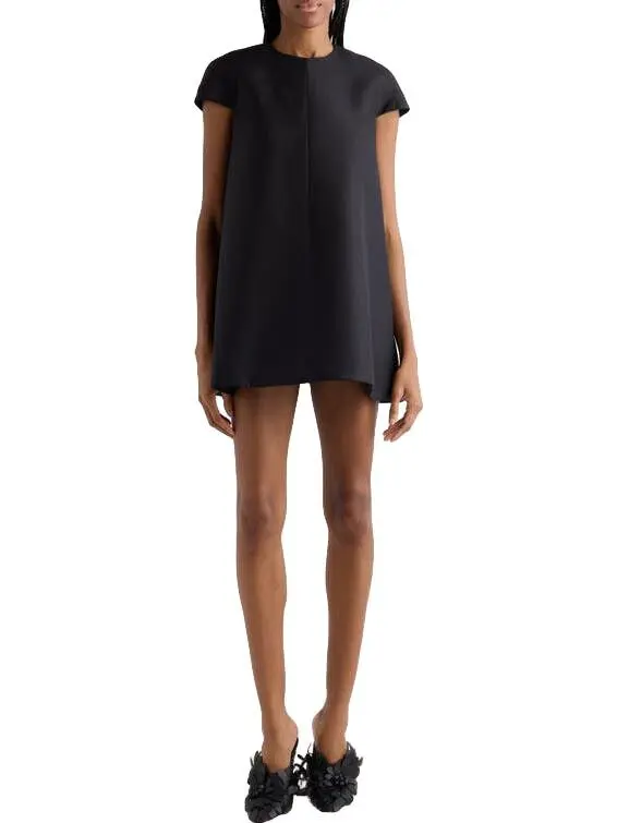 Balenciaga Wool & Silk Crepe Babydoll Minidress - Nero