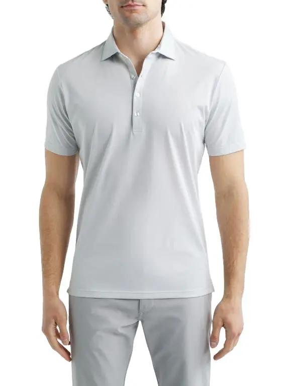 Johnnie-o Elba Top Shelf Cotton Blend Piqué Polo - Light Gray