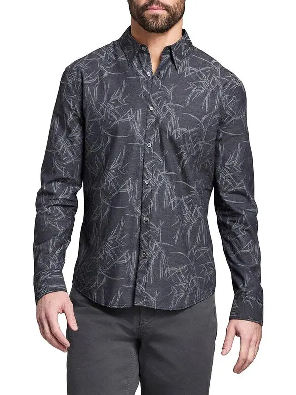 Billy Reid Mélange Reeds Wilson Button-up Shirt - Black