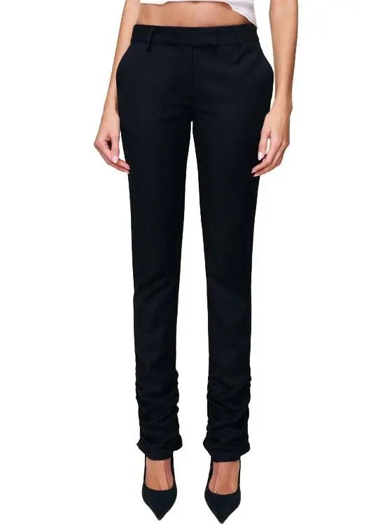GUIZIO Cora Ruched Hem Pant - Black