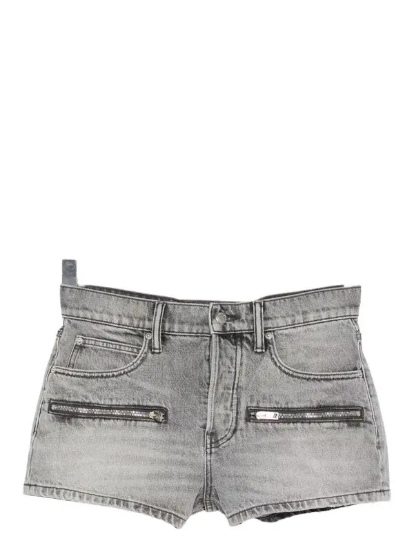 Alexander Wang Zip-pocket Denim Shorts - Grey